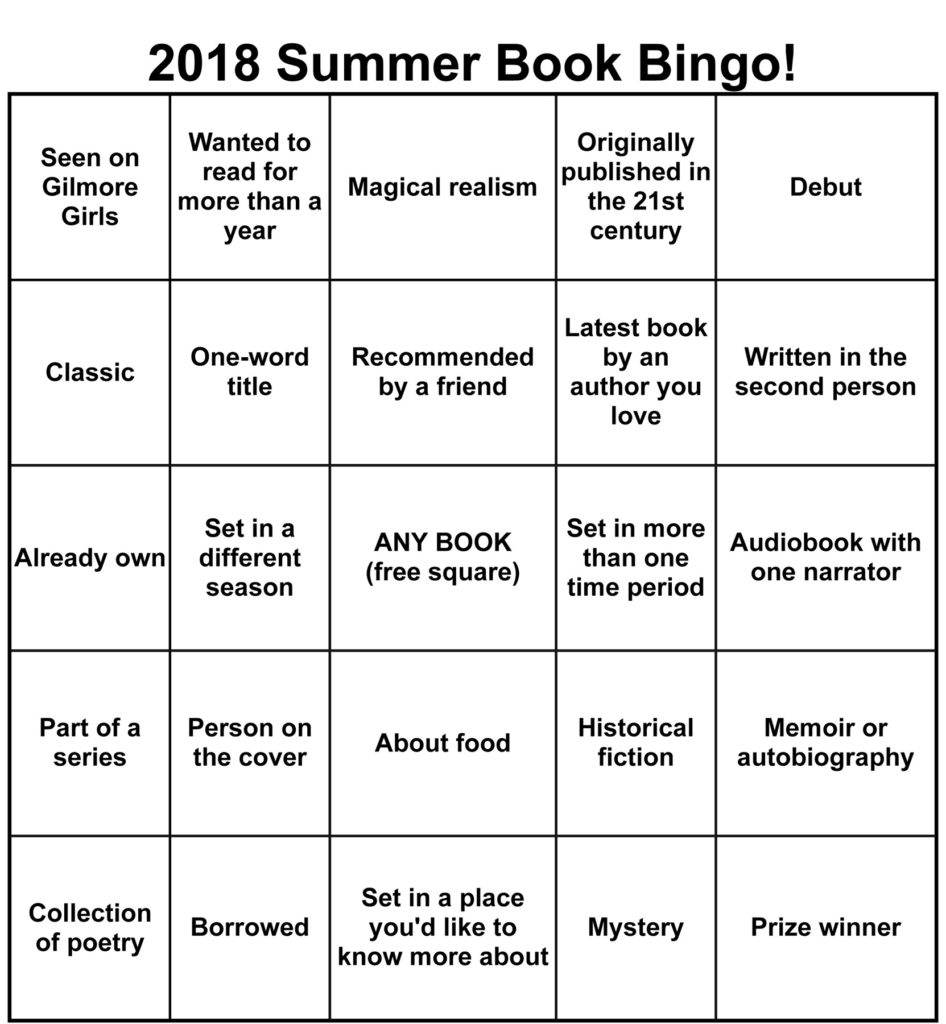 Summer Book Bingo – Carole Knits